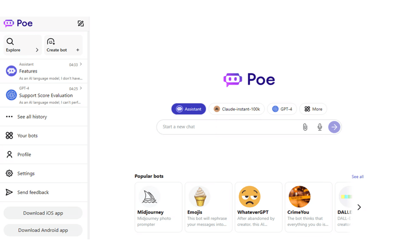 Poe: Get Back-and-forth Conversations with AI - AI Tool Selection
