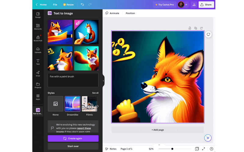 Canva AI：在线文本转图像AI工具- AI Tool Selection