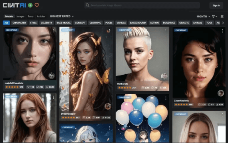Civitai Online Open Source Generative Ai Ai Tool Selection