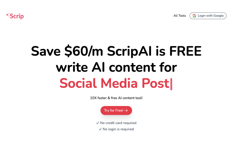 Scrip AI: AI Script Generator - AI Tool Selection
