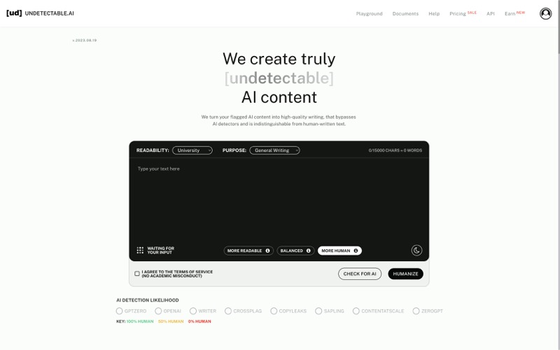 Undetectable Ai A Tool Designed To Detect Ai Written Text Ai Tool 1077