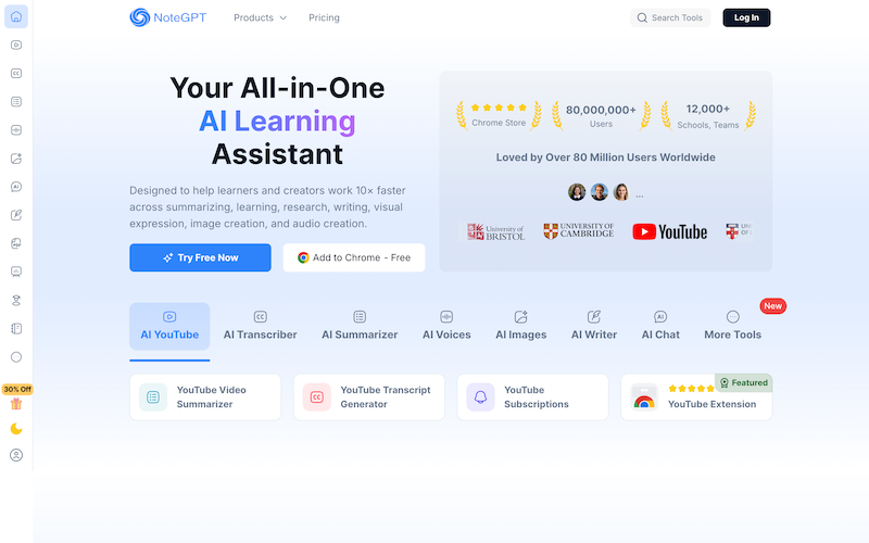NoteGPT: AI-Powered Note-Taking and Learning Assistant - AI Tool Selection